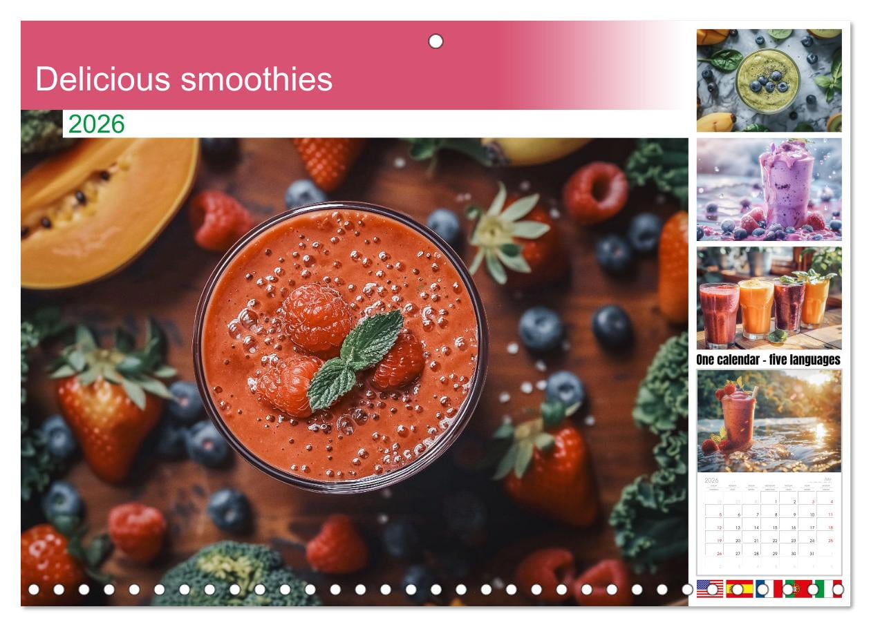 Delicious smoothies (Monthly Wall Calendar 2026 11.7 x 16.5 (open ...