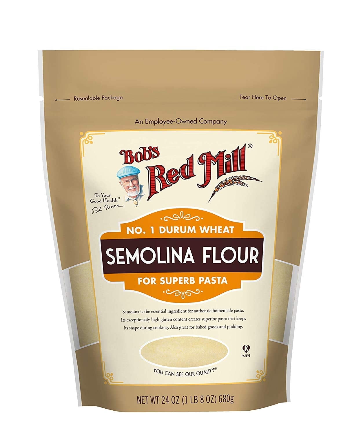 Bob,S Red Mill Semolina Pasta Flour (24 Ounce, Pack Of 2) - Walmart.com