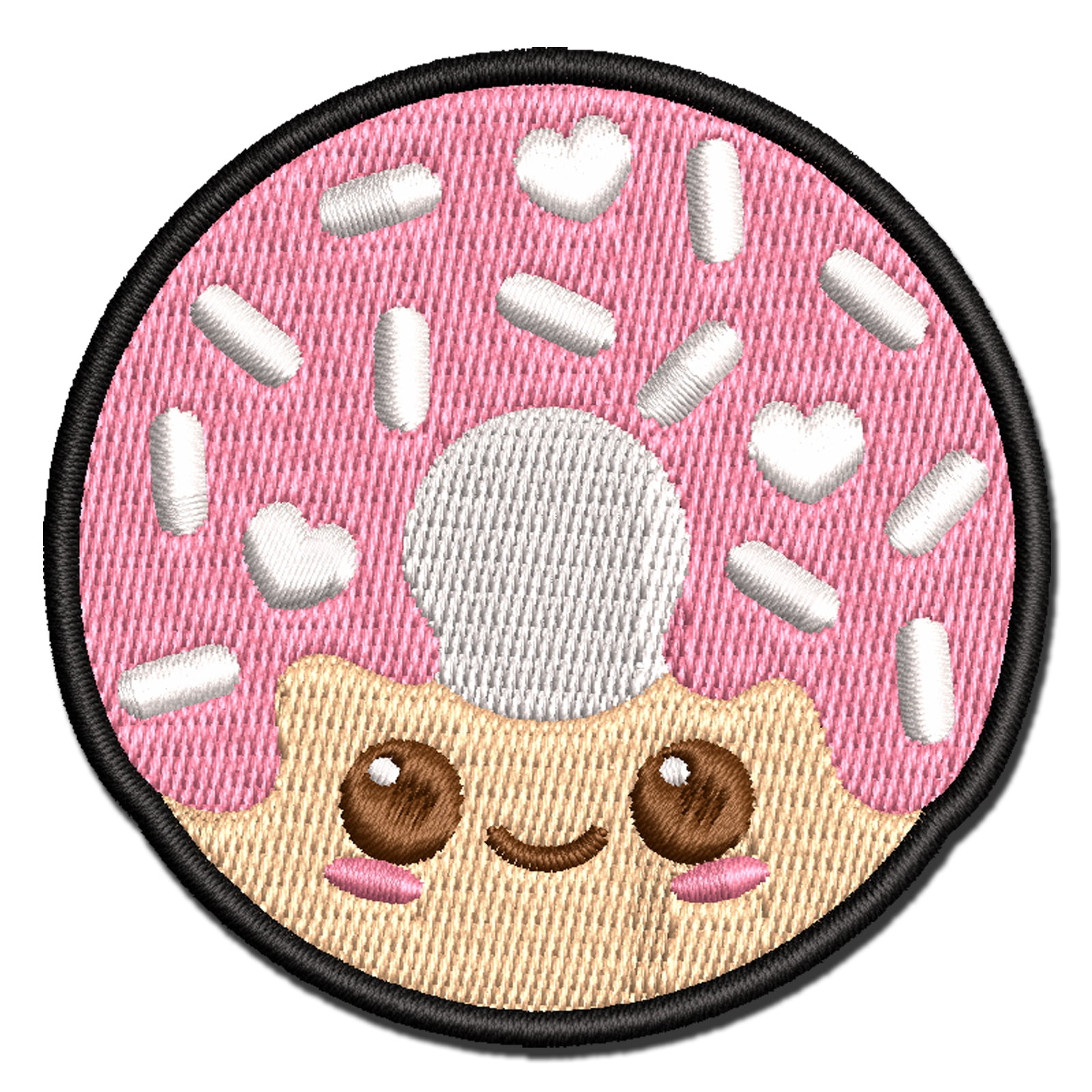 Deliciously Kawaii Chibi Donut Applique Multi-Color Embroidered Hook ...