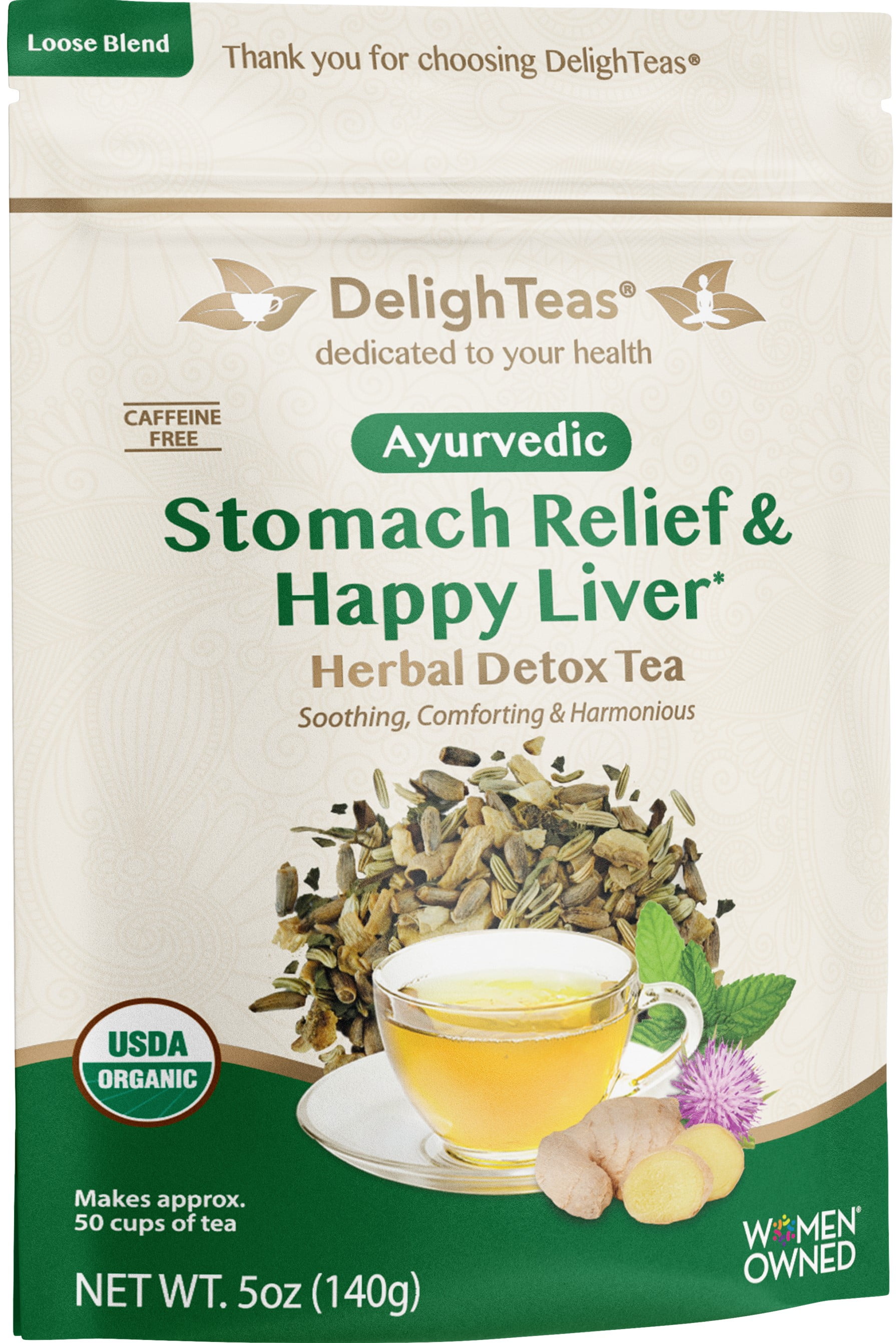 DelighTeas Organic Milk Thistle Loose Tea for Digestive Comfort, Liver ...