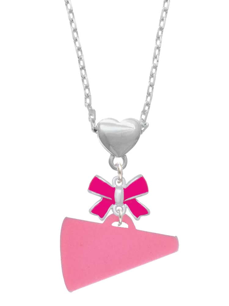 Delight Jewelry Acrylic 1.25" Hot Pink Megaphone Hot Pink Bow Heart ...