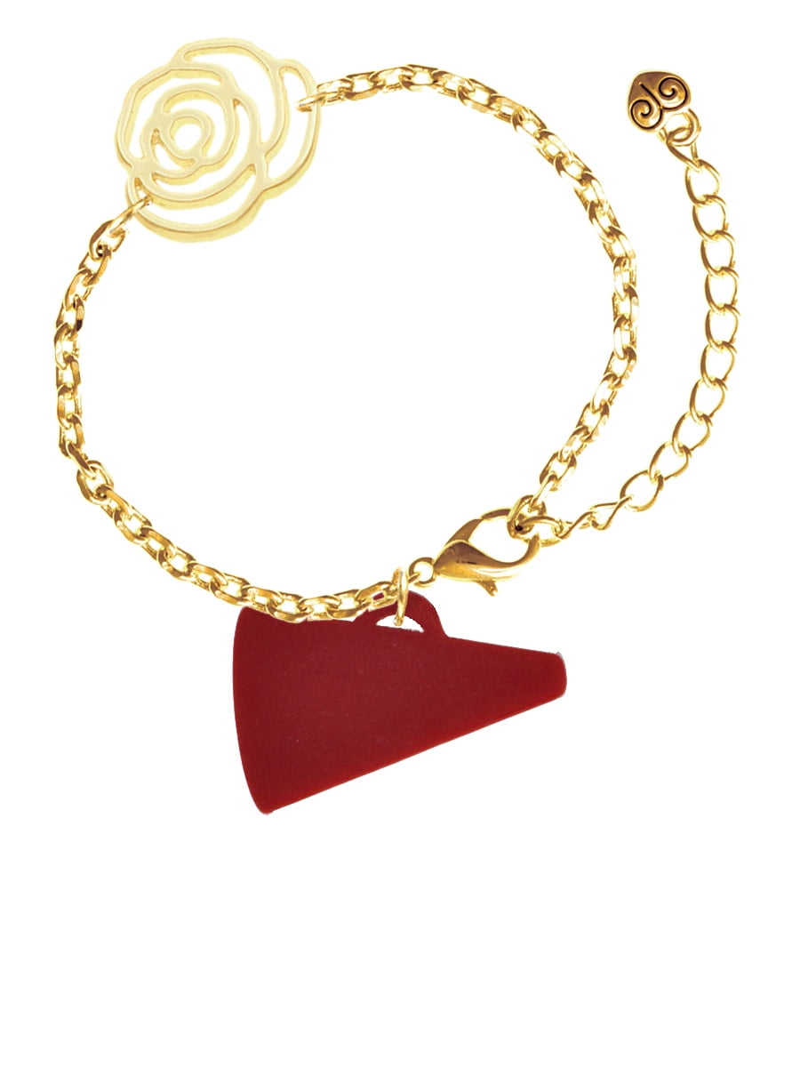 Delight Jewelry Acrylic 1.25" Maroon Megaphone Gold-tone Flower Link ...