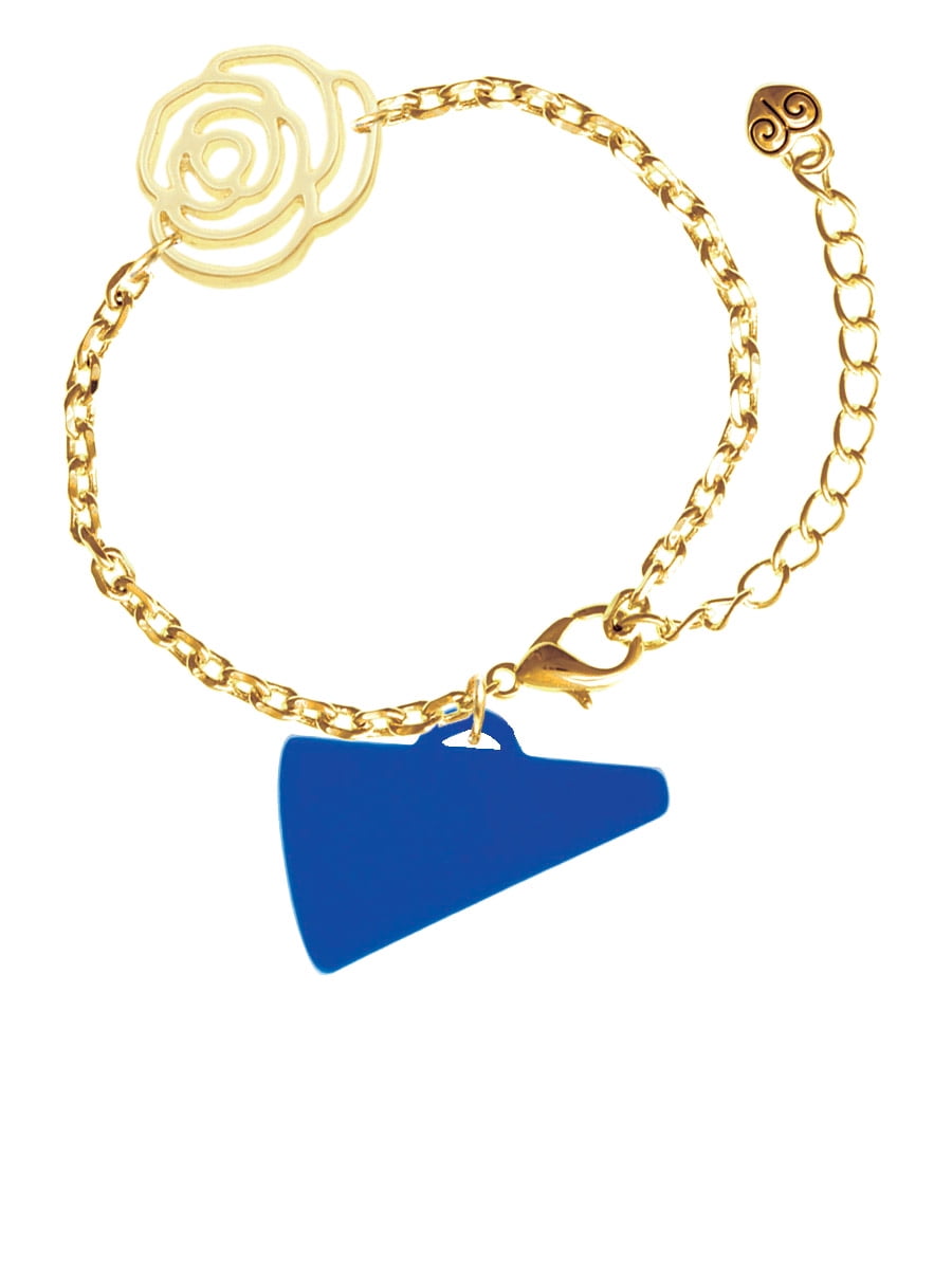 Delight Jewelry Acrylic 1.25" Royal Blue Megaphone Gold-tone Flower ...