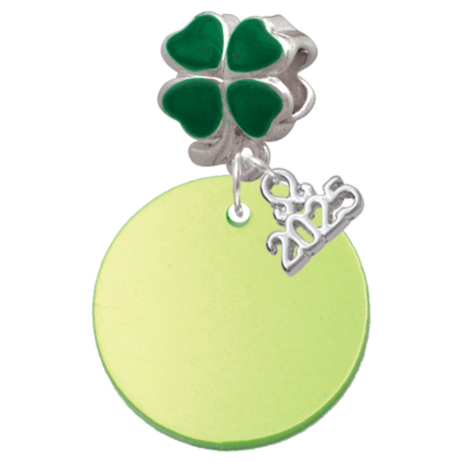 Delight Jewelry Acrylic 1" Disc Lime Green Imitation Pearl - Good Luck ...