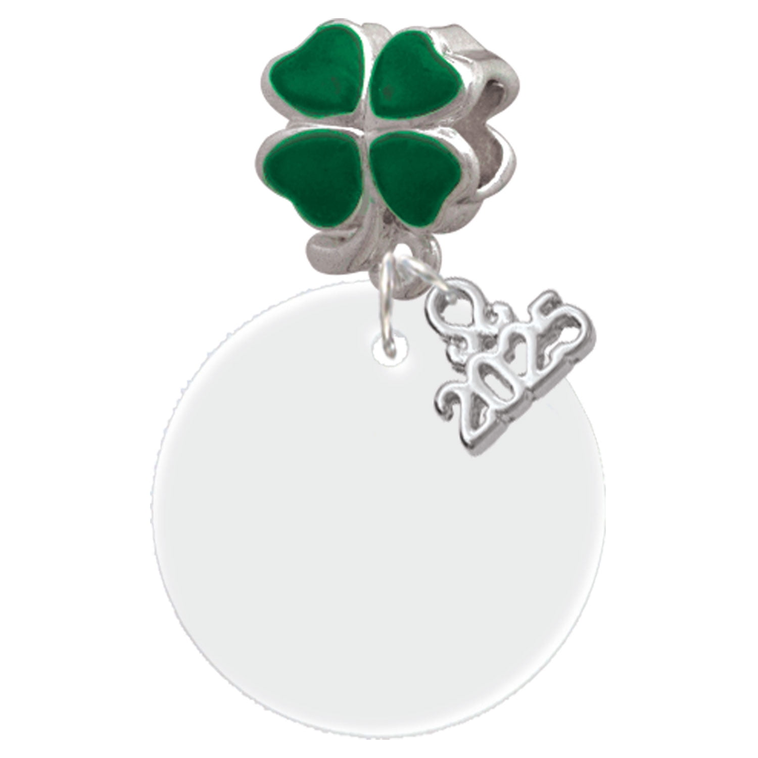 Delight Jewelry Acrylic 1" Disc White Imitation Pearl - Good Luck Green ...