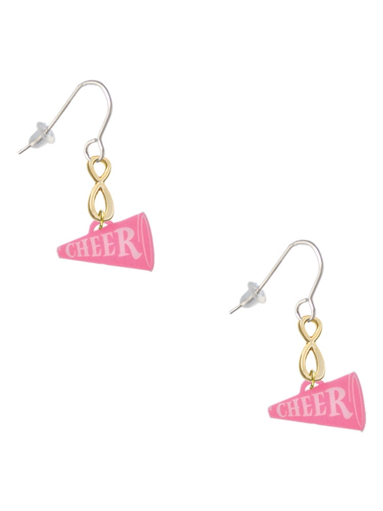 Delight Jewelry Acrylic 3/4" Hot Pink Cheer Megaphone Gold Tone ...