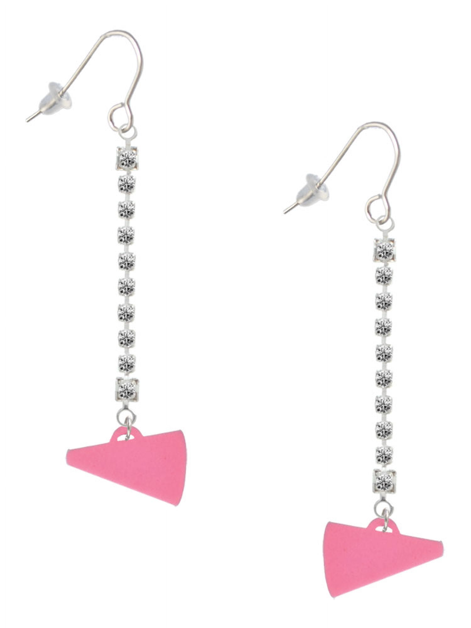 Delight Jewelry Acrylic 3/4" Hot Pink Megaphone - Silver-tone Long ...