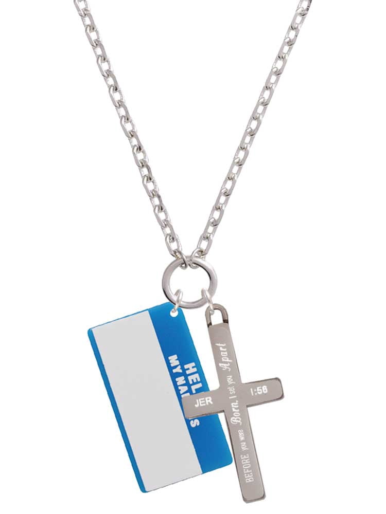 Delight Jewelry Acrylic Blue "Hello" Name Tag I Set You Apart Engraved ...