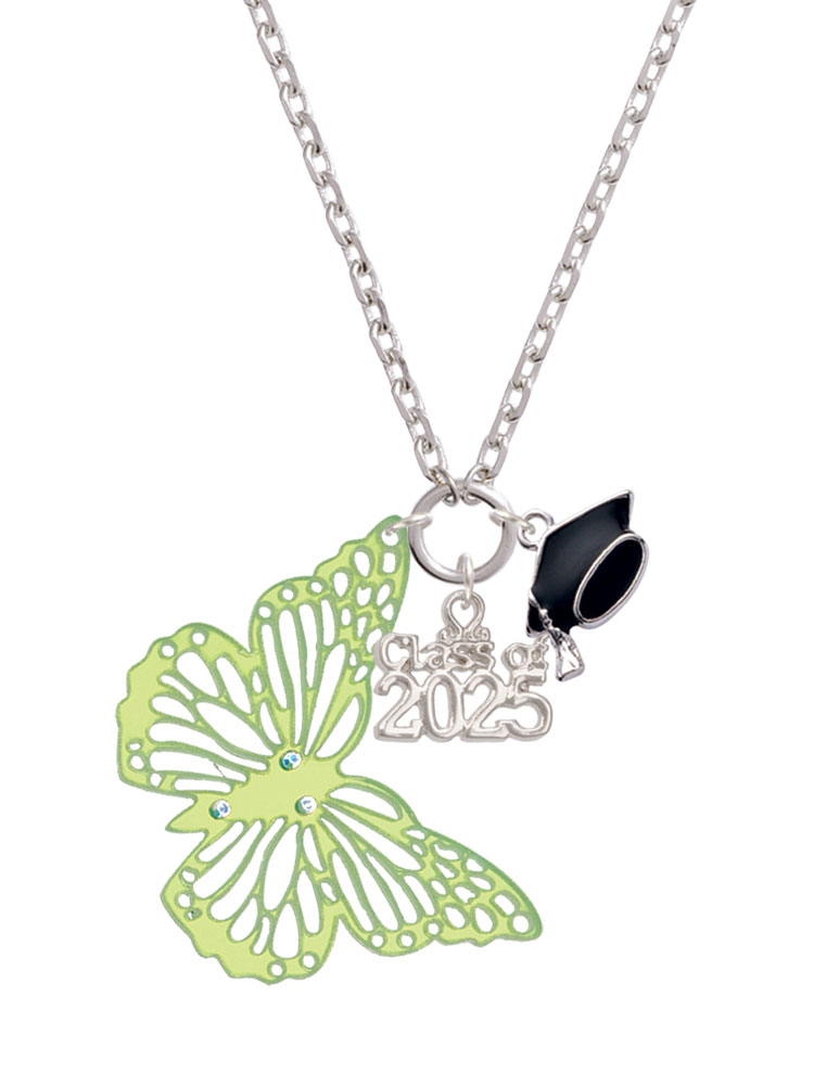 Delight Jewelry Acrylic Cut Out Butterfly Mirror Lime Green - Silver ...