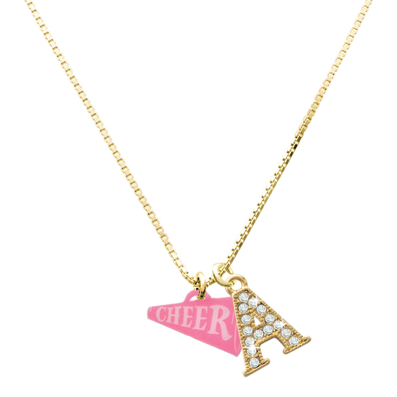 Delight Jewelry Acrylic Hot Pink Cheer Megaphone - Large Goldtone ...