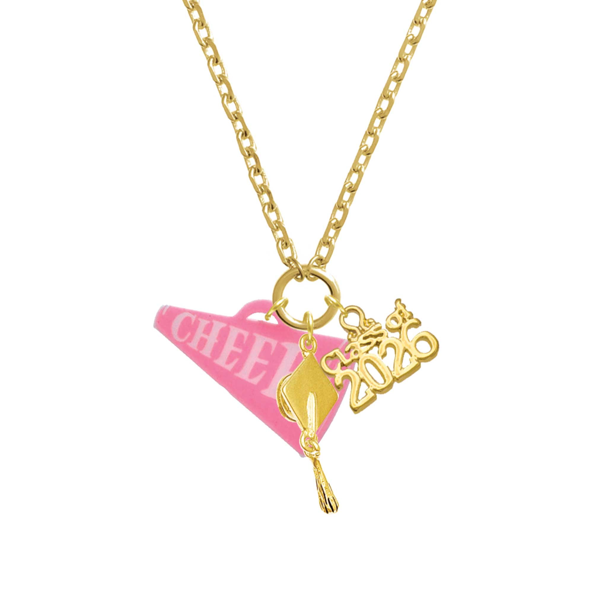Delight Jewelry Acrylic Large Hot Pink Cheer Megaphone - Gold-tone ...