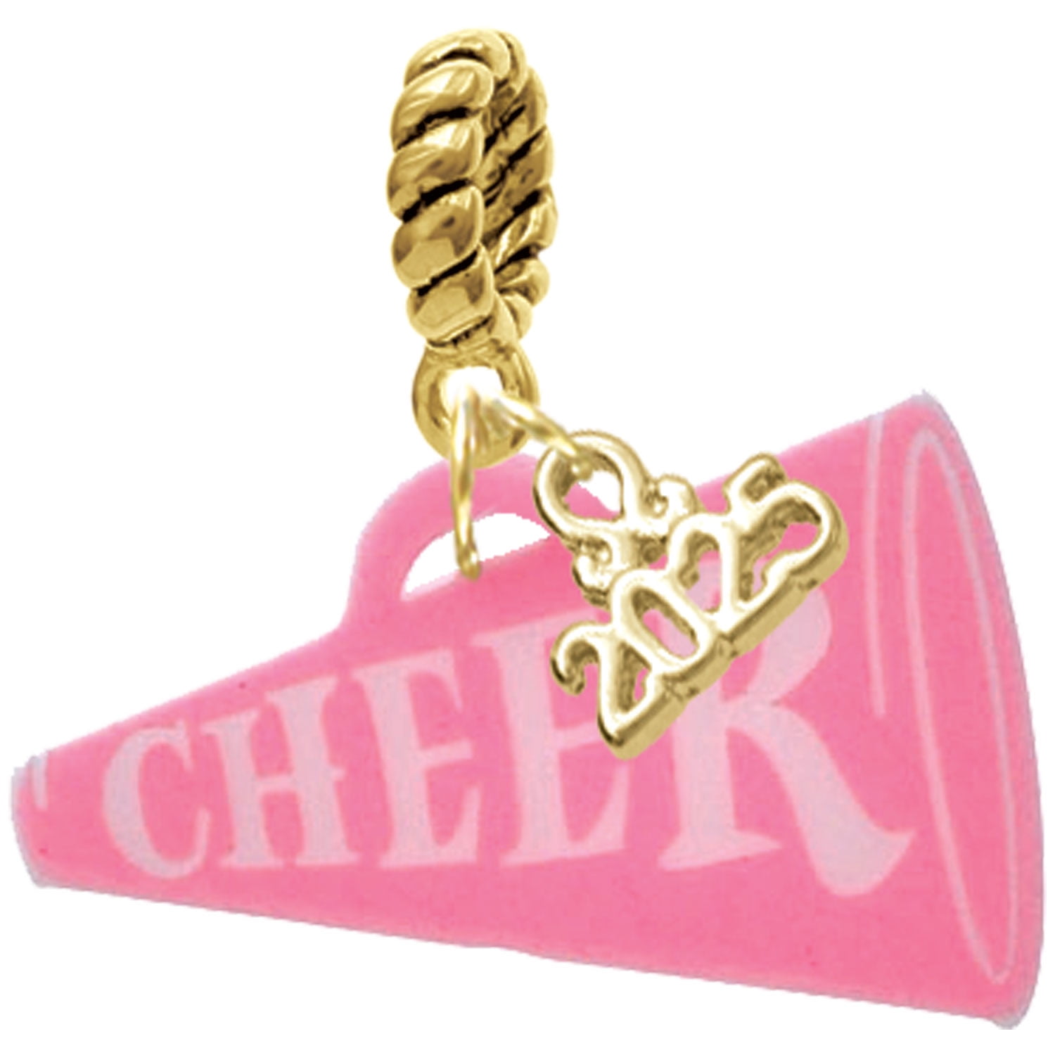 Delight Jewelry Acrylic Large Hot Pink Cheer Megaphone - Gold-tone Rope ...
