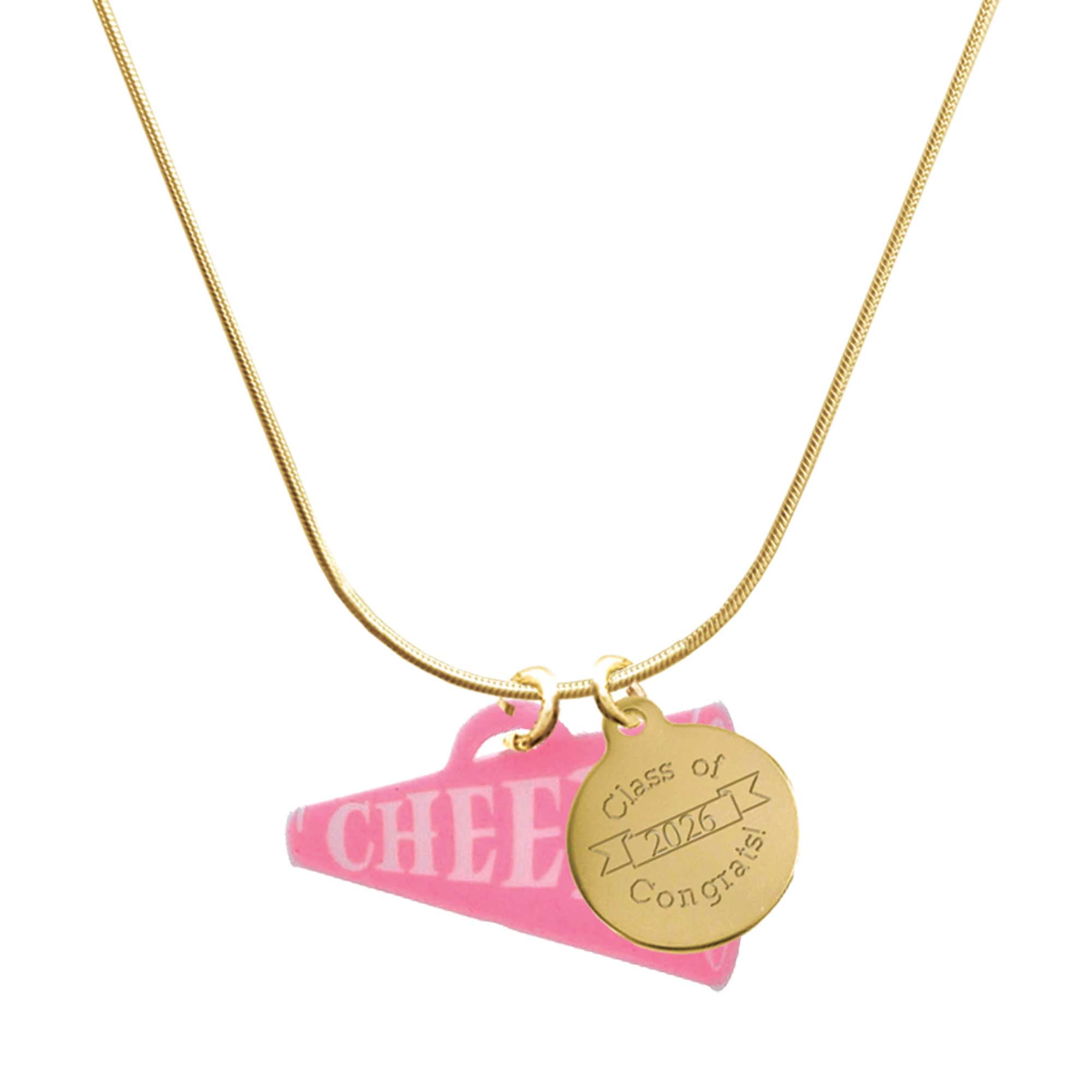 Delight Jewelry Acrylic Large Hot Pink Cheer Megaphone - Goldtone ...