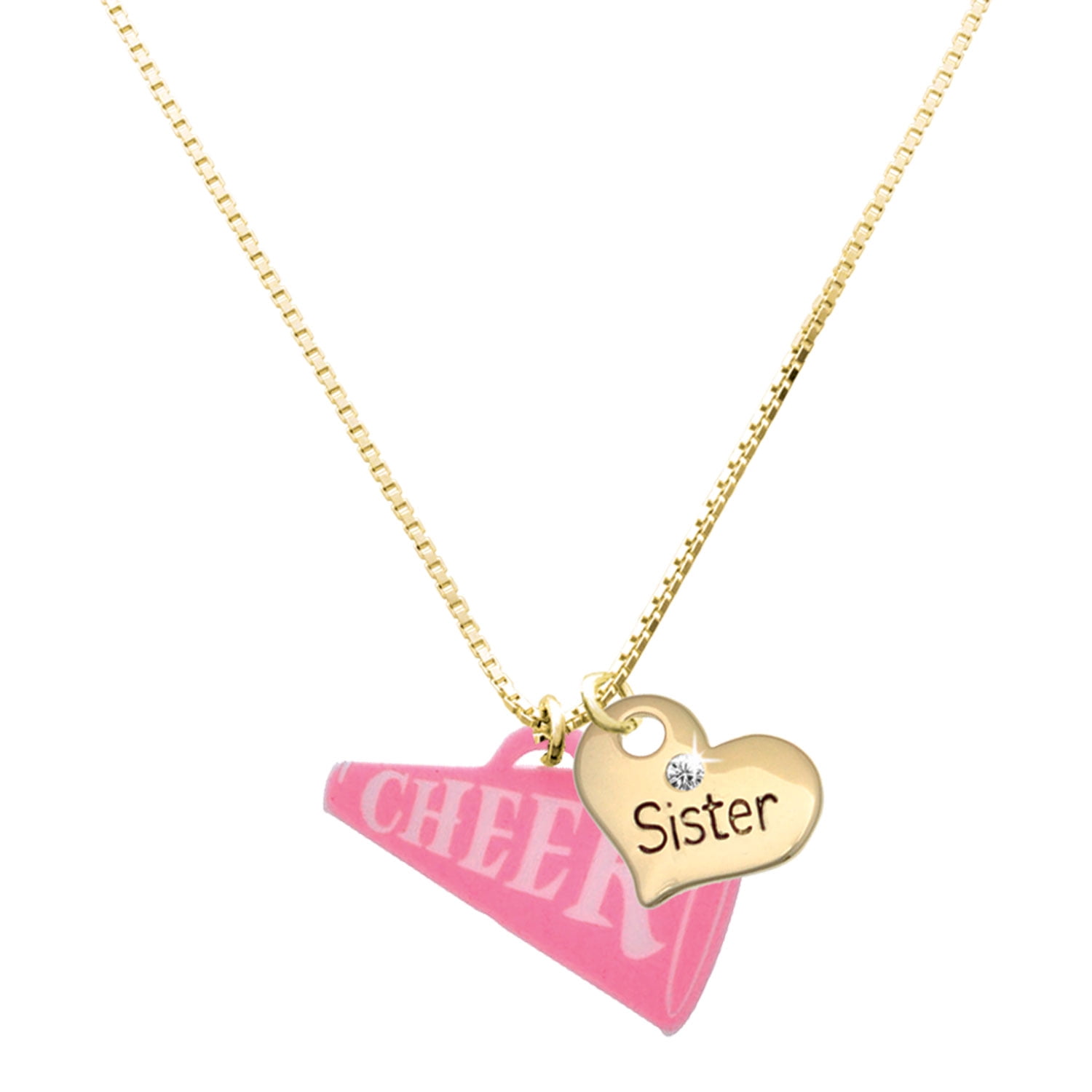 Delight Jewelry Acrylic Large Hot Pink Cheer Megaphone - Large Goldtone ...