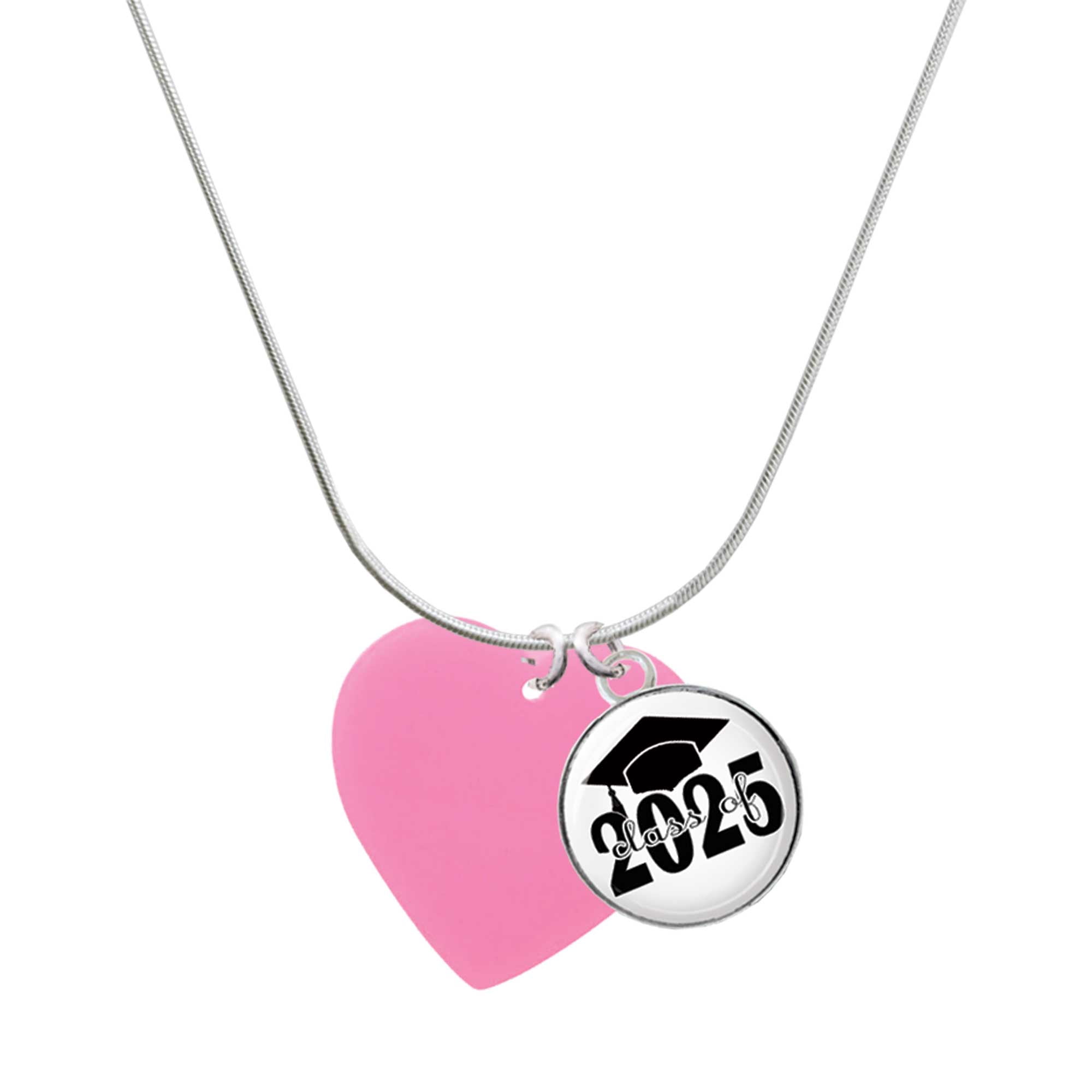 Delight Jewelry Acrylic Large Hot Pink Heart - Script Class of 2025 ...