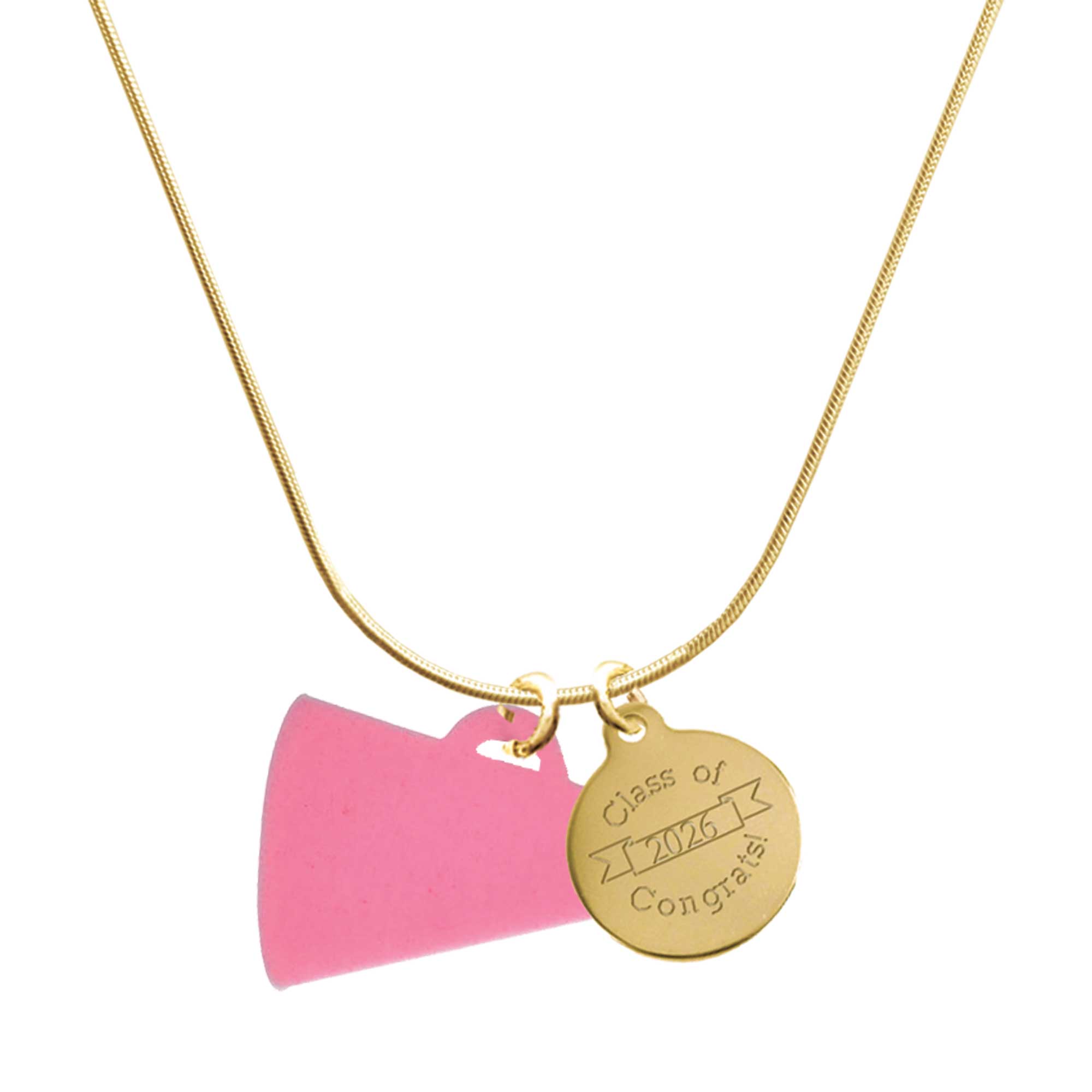Delight Jewelry Acrylic Large Hot Pink Megaphone - Goldtone Engraved ...