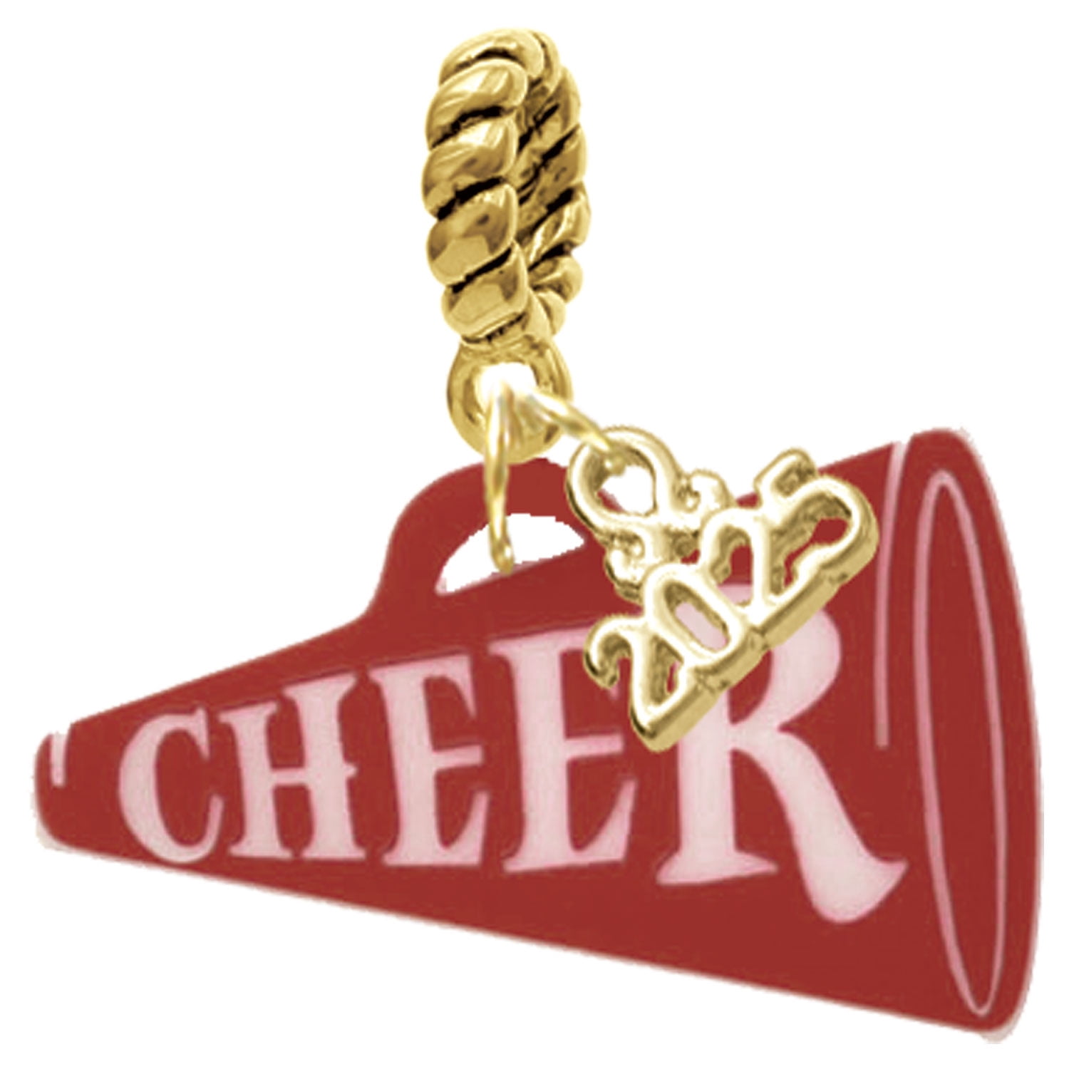 Delight Jewelry Acrylic Large Maroon Cheer Megaphone - Gold-tone Rope ...