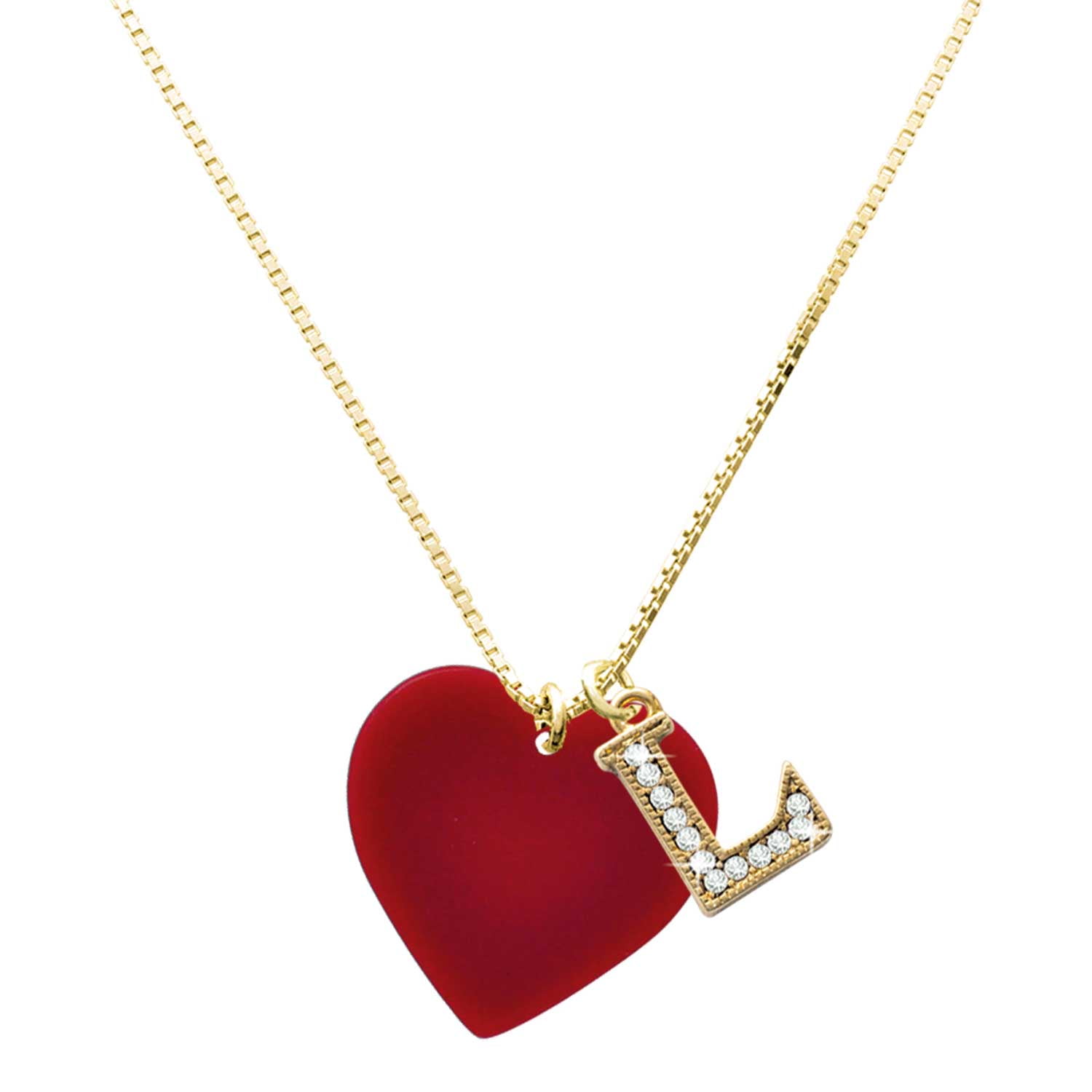 Delight Jewelry Acrylic Large Maroon Heart - Large Goldtone Crystal ...