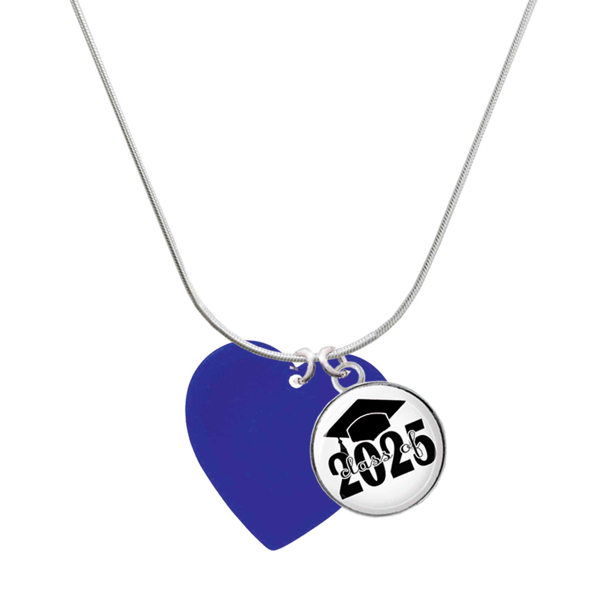 Delight Jewelry Acrylic Large Royal Blue Heart - Script Class of 2025 ...