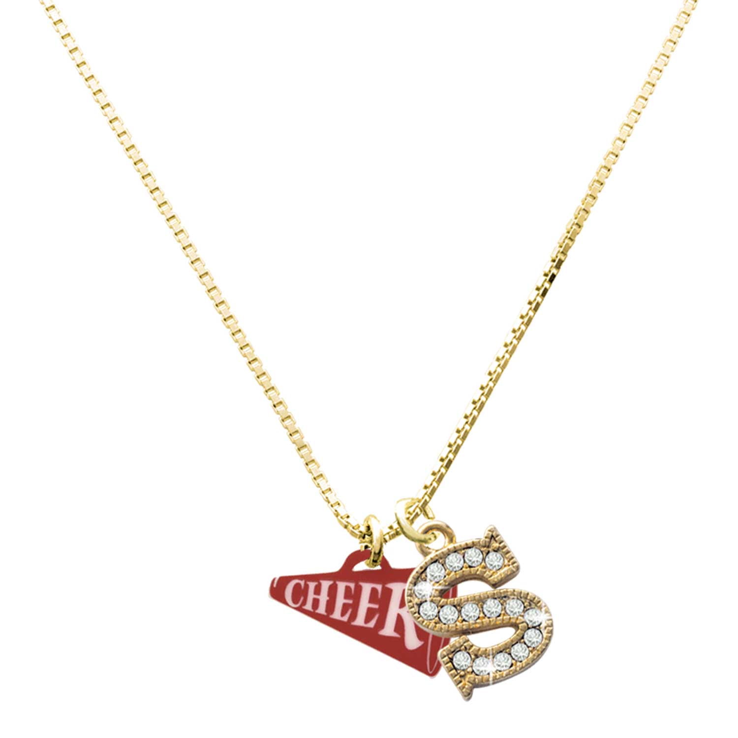 Delight Jewelry Acrylic Maroon Cheer Megaphone - Large Goldtone Crystal ...