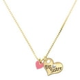 Delight Jewelry Acrylic Mini Pink Heart - Large Goldtone Big Sister ...