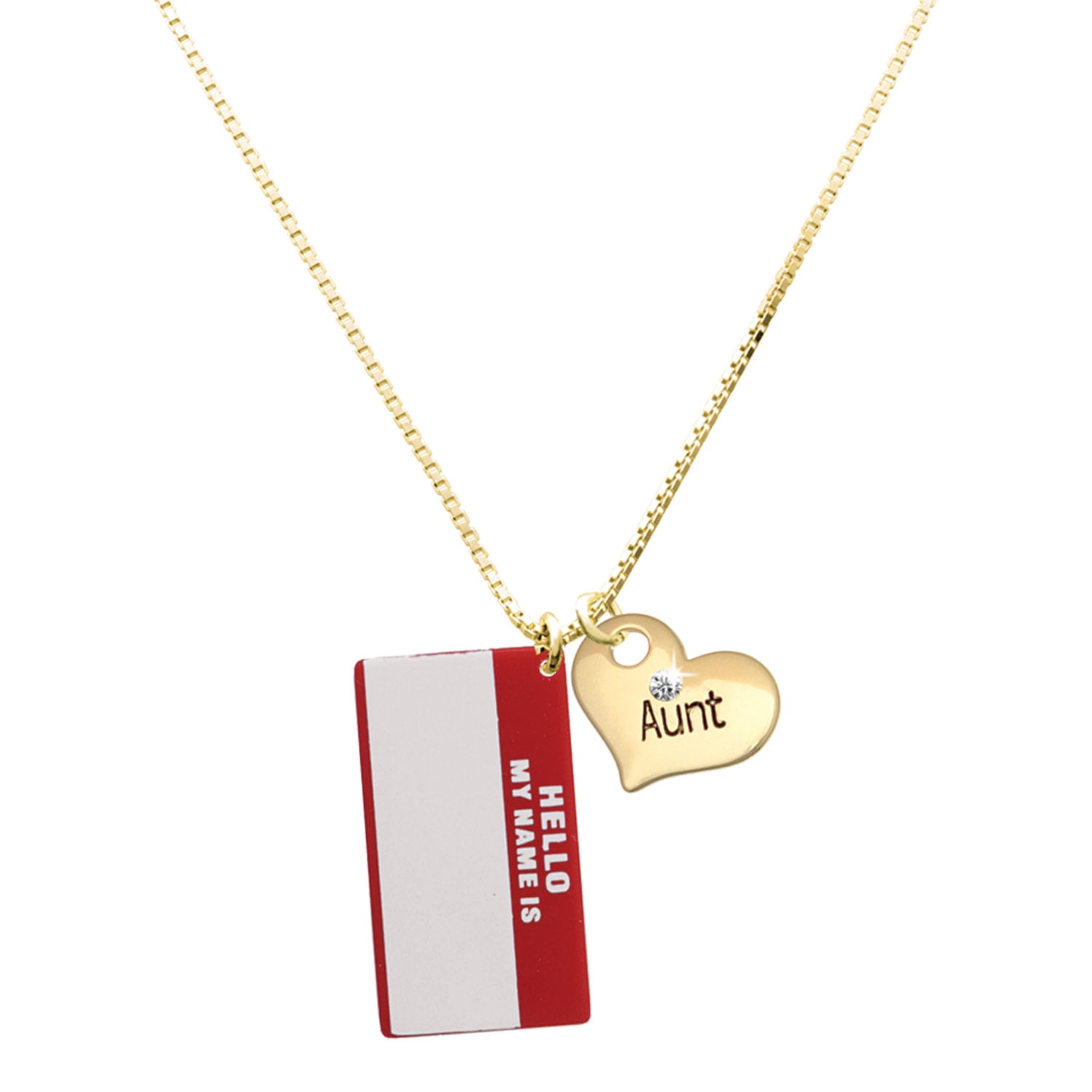 Delight Jewelry Acrylic Red "Hello" Name Tag - Large Goldtone Aunt ...