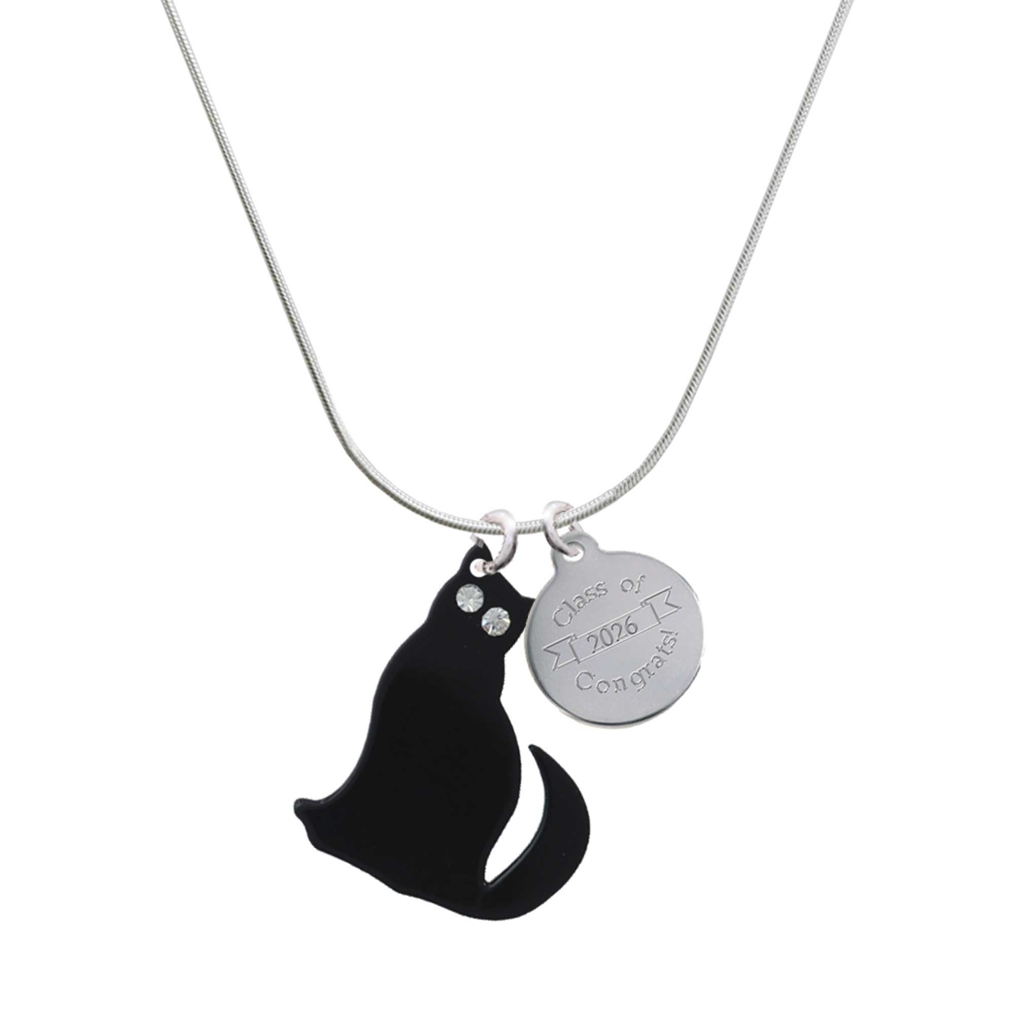 Delight Jewelry Acrylic Sitting Black Cat with Crystal Eyes ...