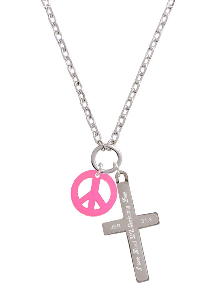 Delight Jewelry Acrylic Small Hot Pink Peace Sign Everlasting Love ...
