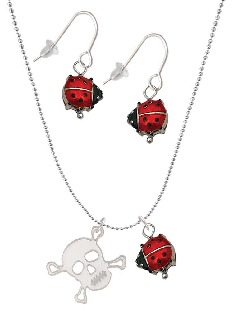 Delight Jewelry Acrylic Small Mirror Skull Red Lucky Ladybug Necklace ...