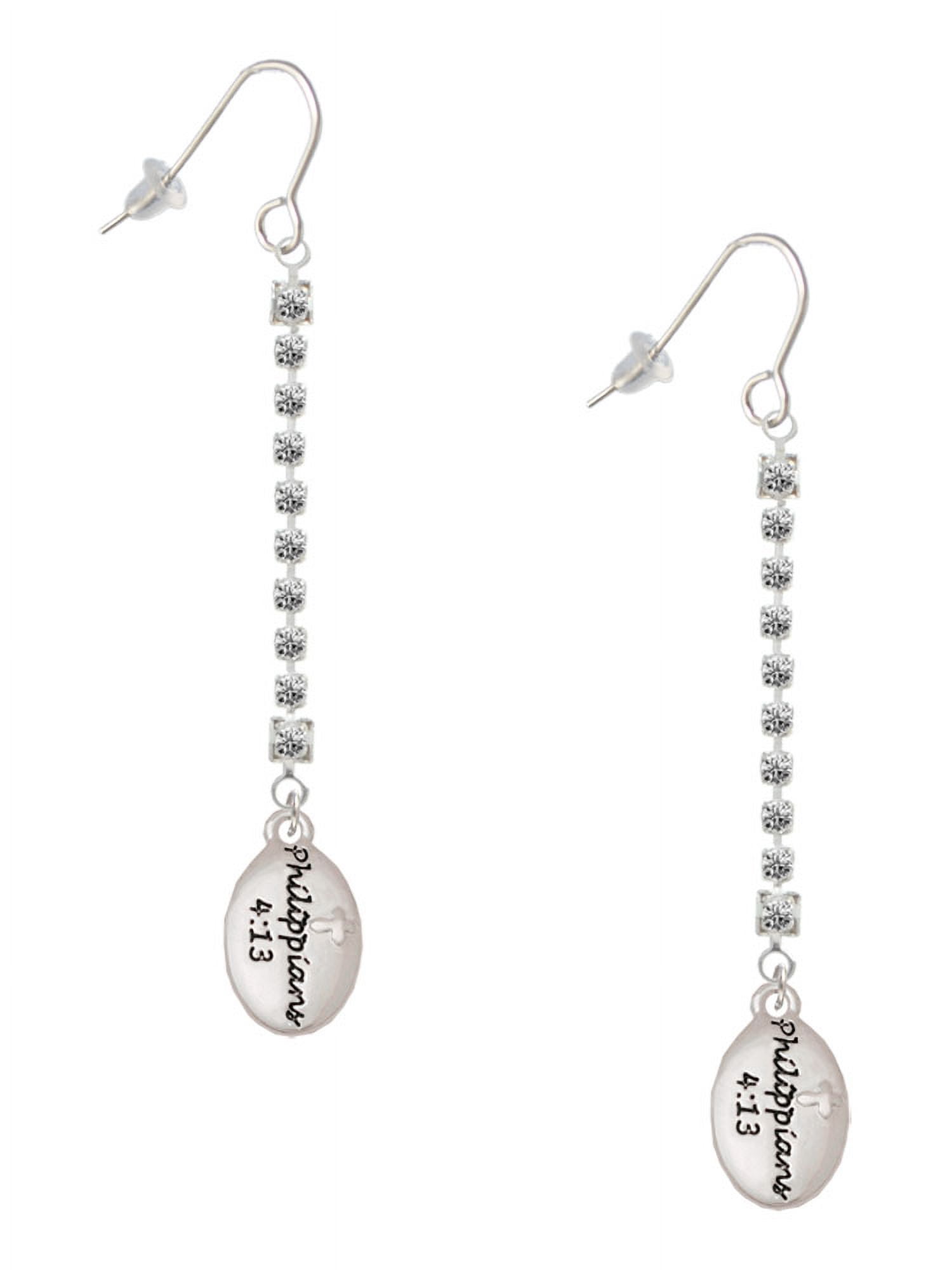 Delight Jewelry Bible Verse Philippians 4:13 - Silver-tone Long Sparkle ...