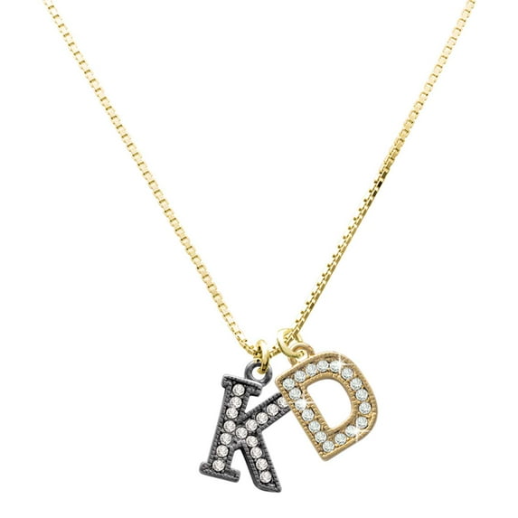 Delight Jewelry Black Nickeltone Crystal Initial - K - Beaded Border ...