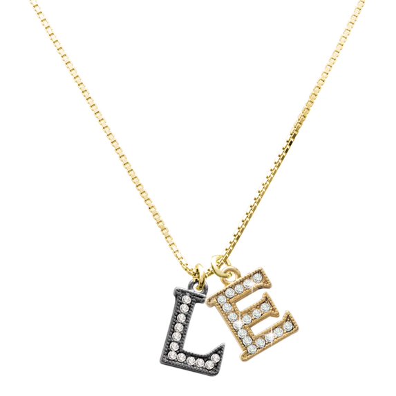 Delight Jewelry Black Nickeltone Crystal Initial - L - Beaded Border ...