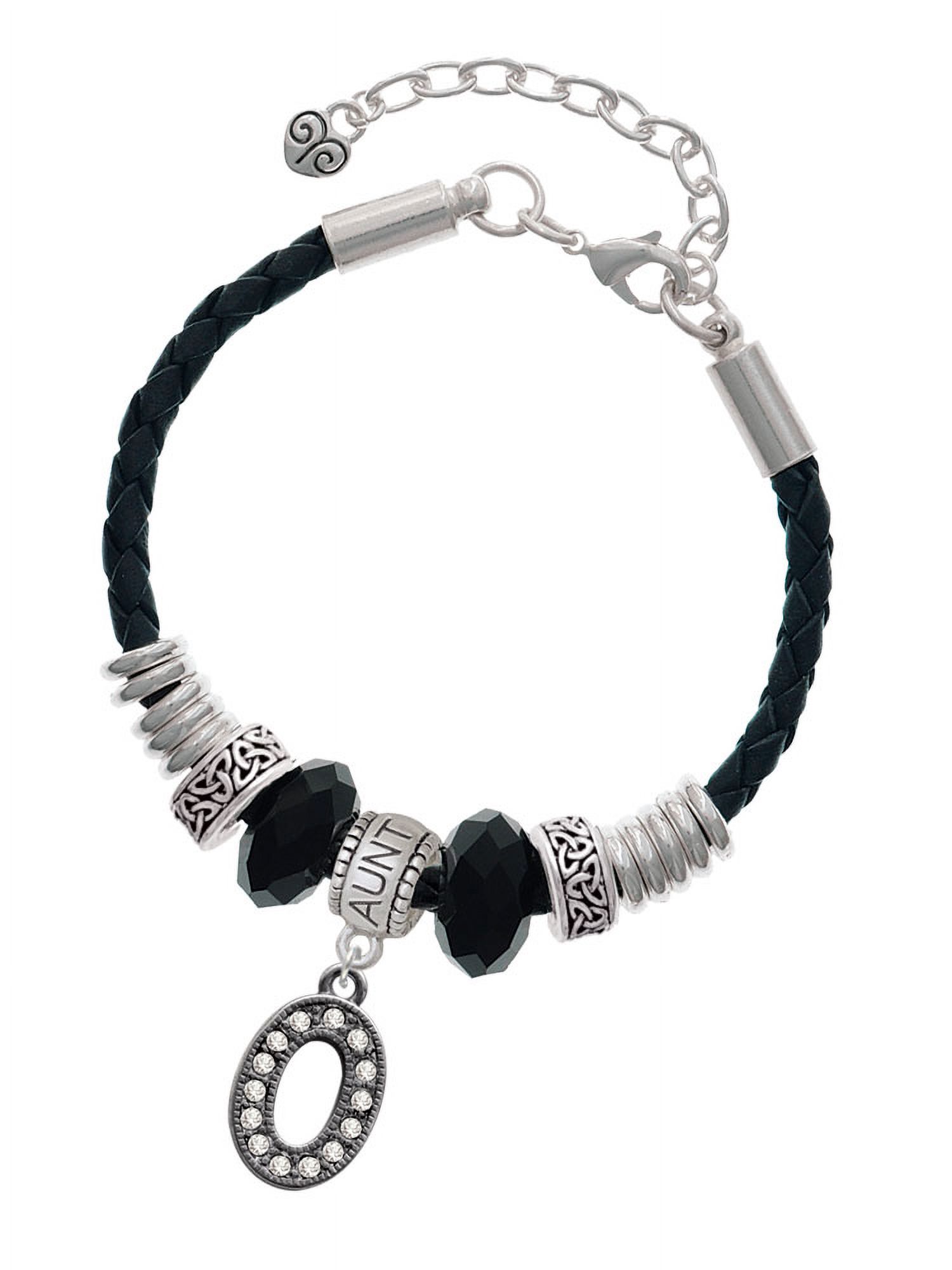 Delight Jewelry Black Nickeltone Crystal Initial - O - Beaded Border ...