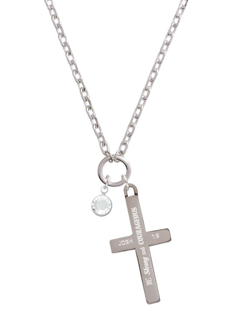 Delight Jewelry Crystal Clear Channel Drop Be Strong and Courageous ...