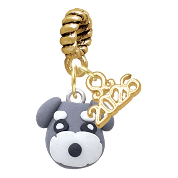 Delight Jewelry Fimo Clay Puppy Dog - Goldtone Plated Rope Charm Bead ...