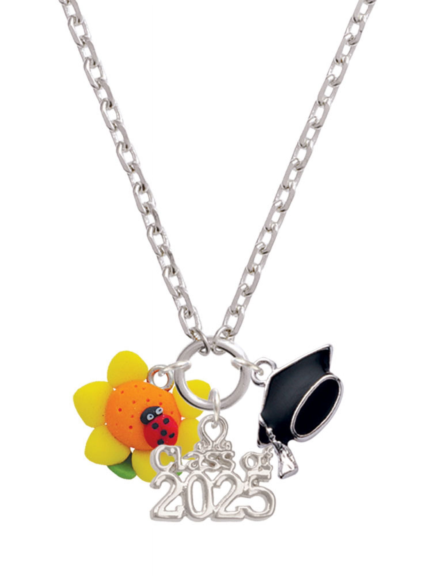 Delight Jewelry Fimo Clay Sunflower with Ladybug - Silver-tone Class of ...