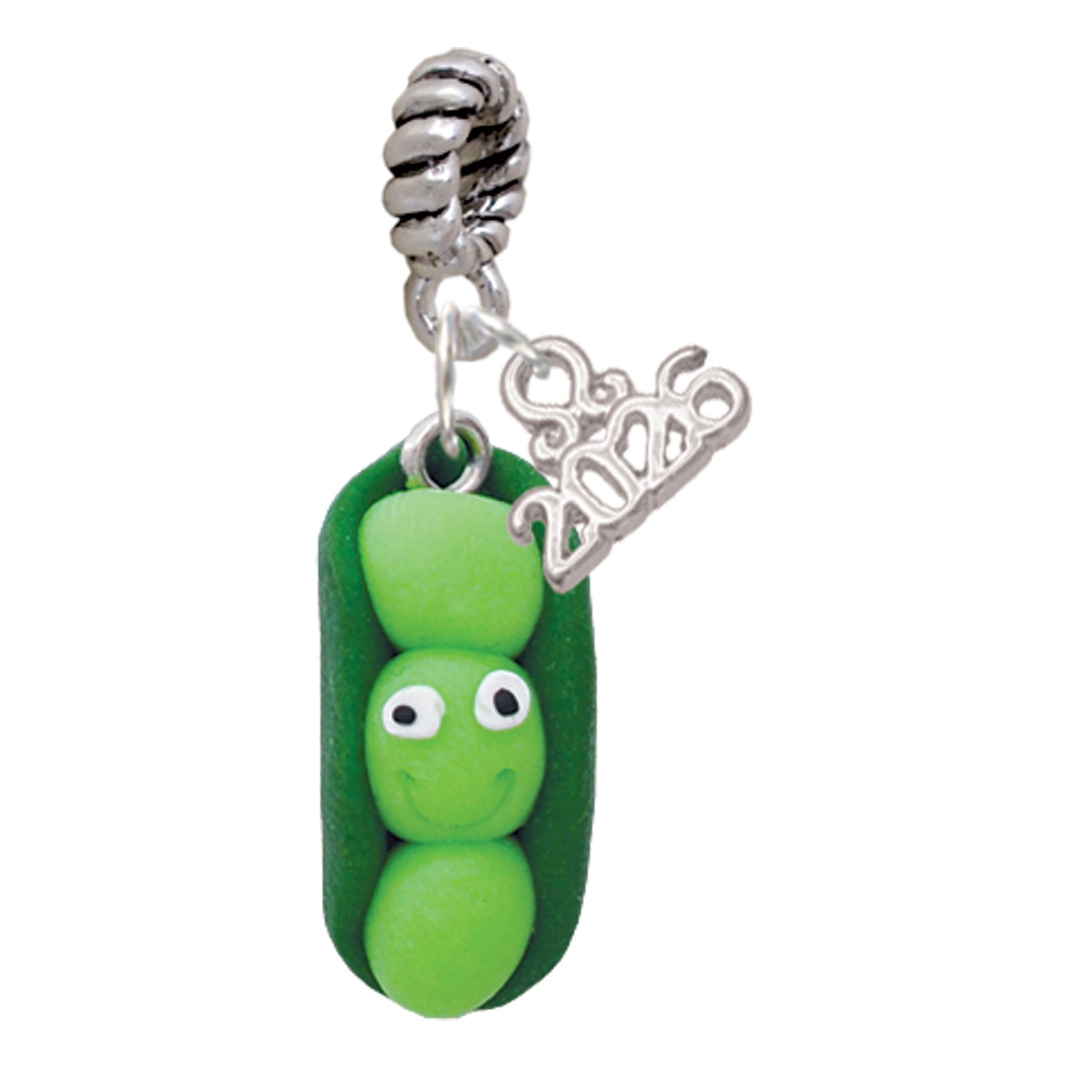 Delight Jewelry Fimo Clay Three Peas in a Pod - Silver Plated Rope ...