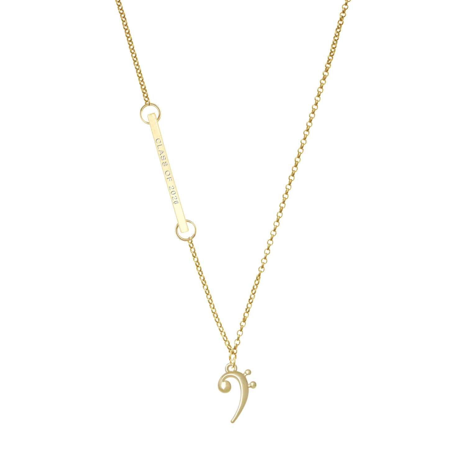 Delight Jewelry Gold-tone Bass Clef - Gold-tone Class of 2026 Delicate ...