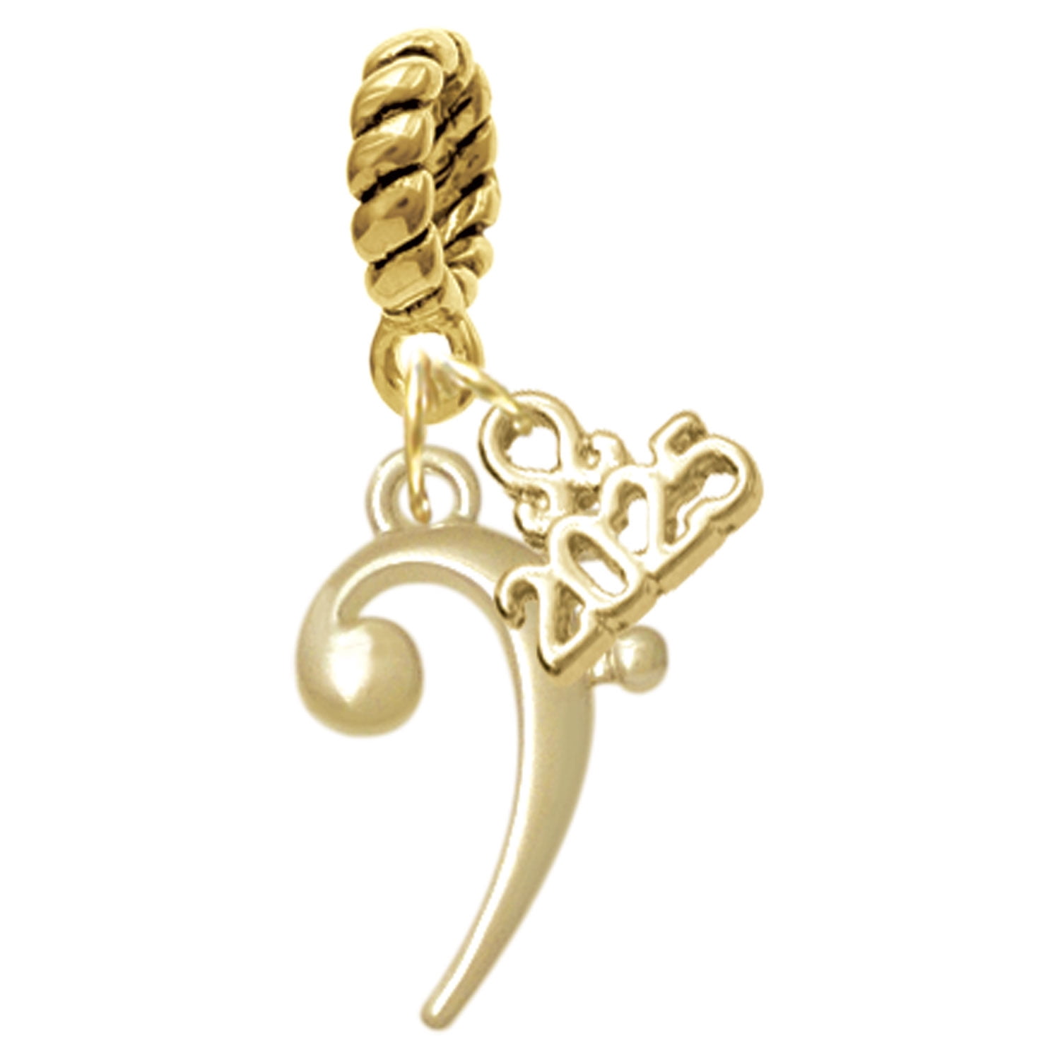 Delight Jewelry Gold-tone Bass Clef - Gold-tone Rope Charm Bead Dangle ...