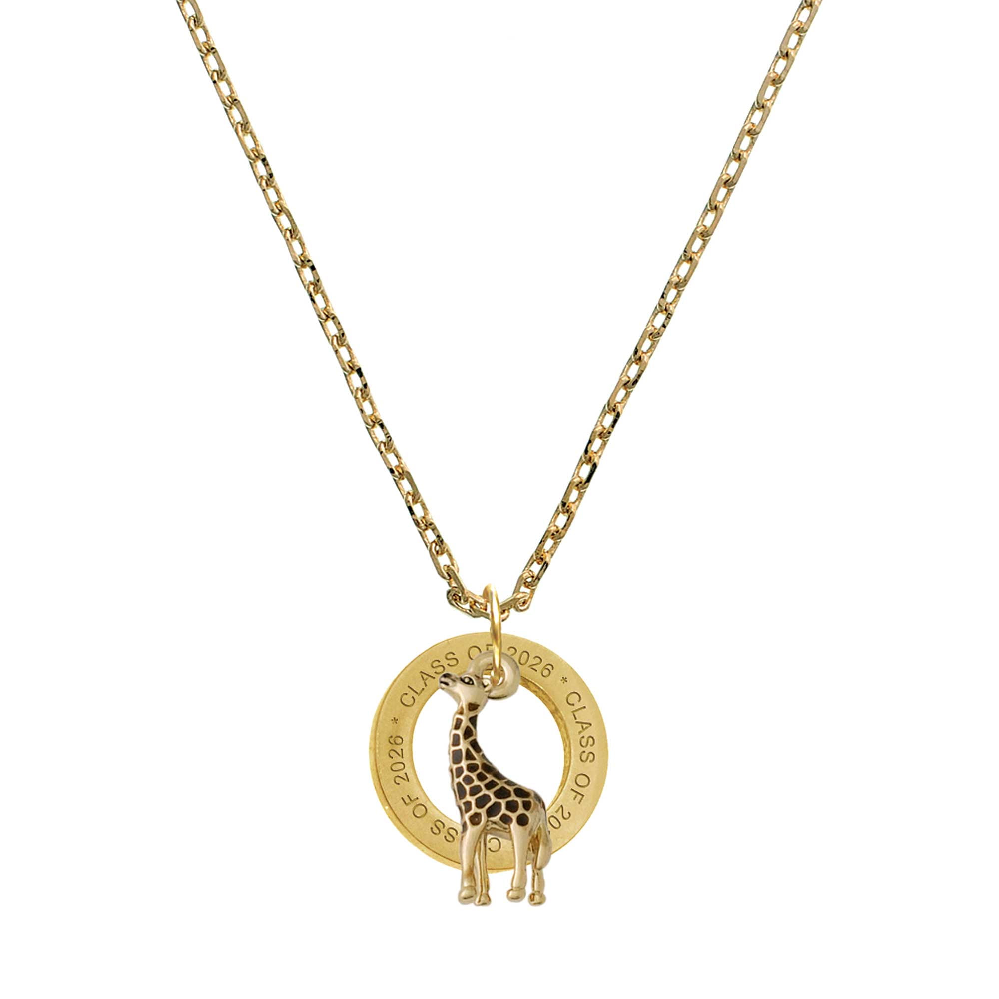Delight Jewelry Gold-tone Brown Giraffe - Class of 2026 Affirmation ...