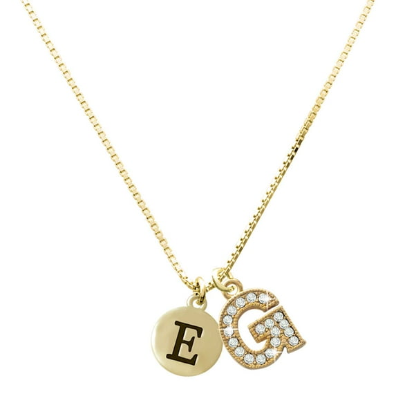 Delight Jewelry Gold-tone Capital Letter - E - Pebble Disc - Large ...