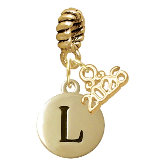 Delight Jewelry Gold-tone Capital Letter - L - Pebble Disc - Goldtone ...
