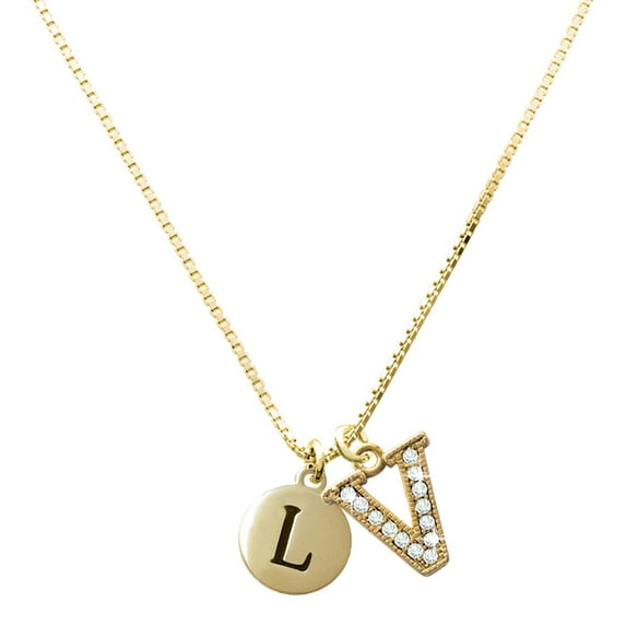 Delight Jewelry Gold-tone Capital Letter - L - Pebble Disc - Large ...