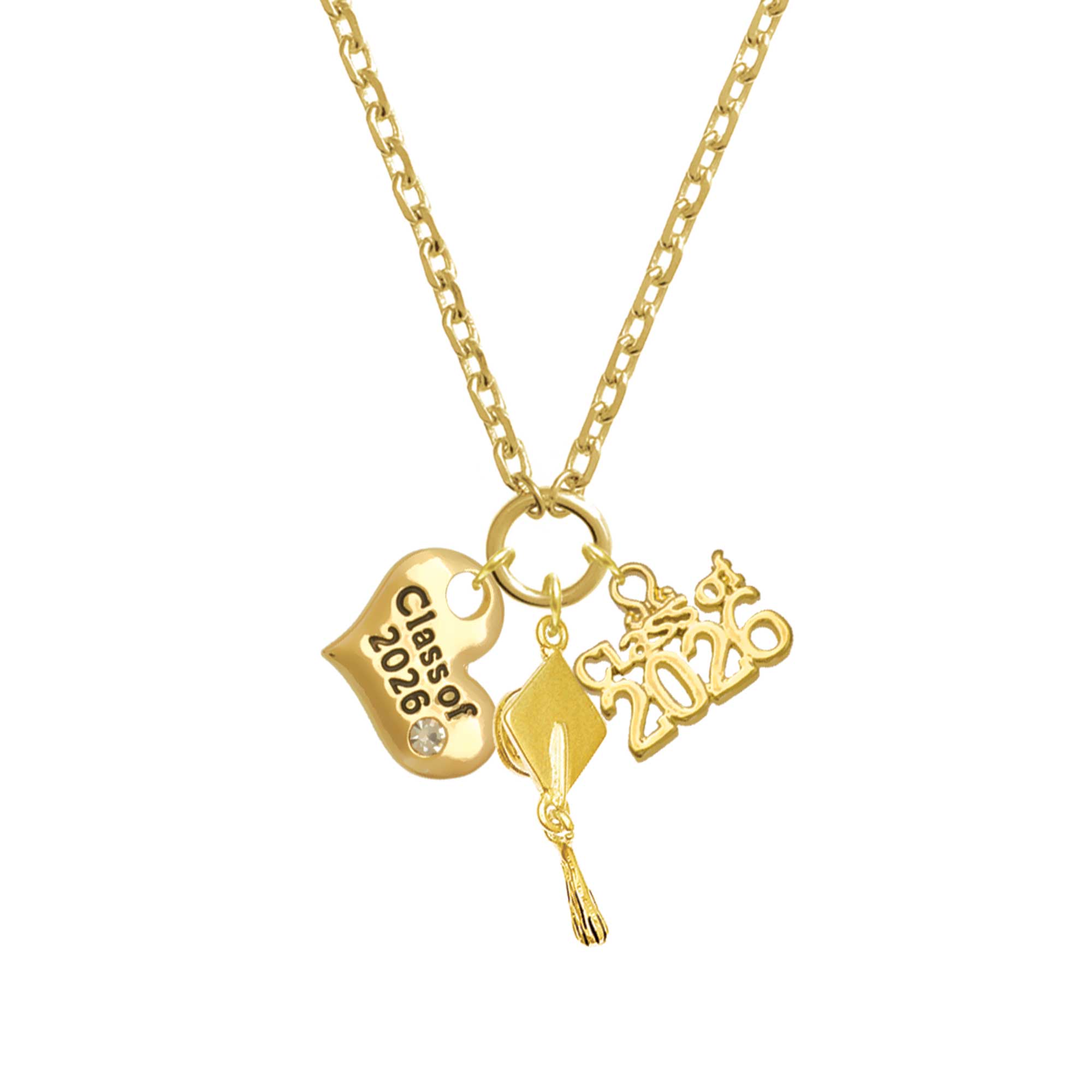 Delight Jewelry Gold-tone Class of 2026 Heart - Gold-tone Class of 2026 ...