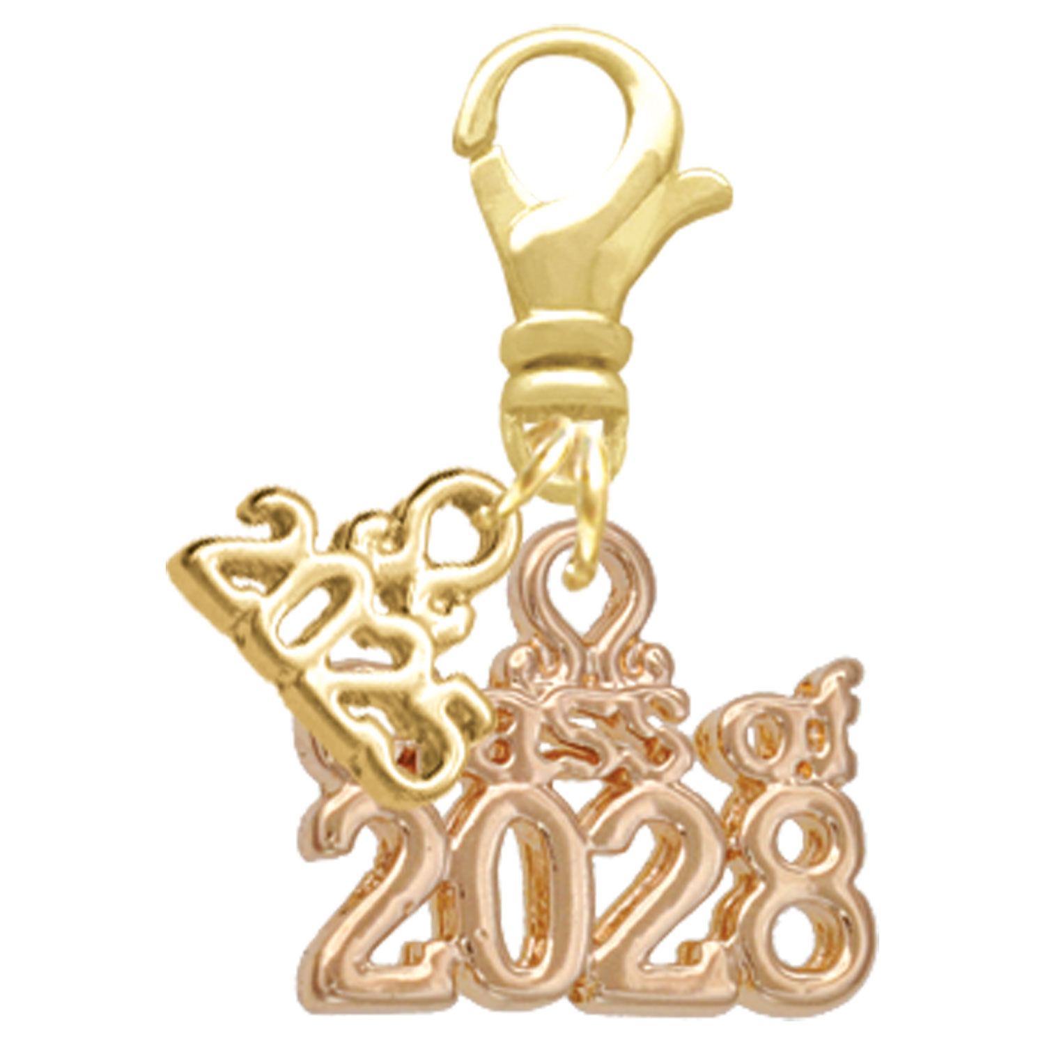 Delight Jewelry Gold-tone Class of 2028 - Gold-tone Clip on Charm with ...
