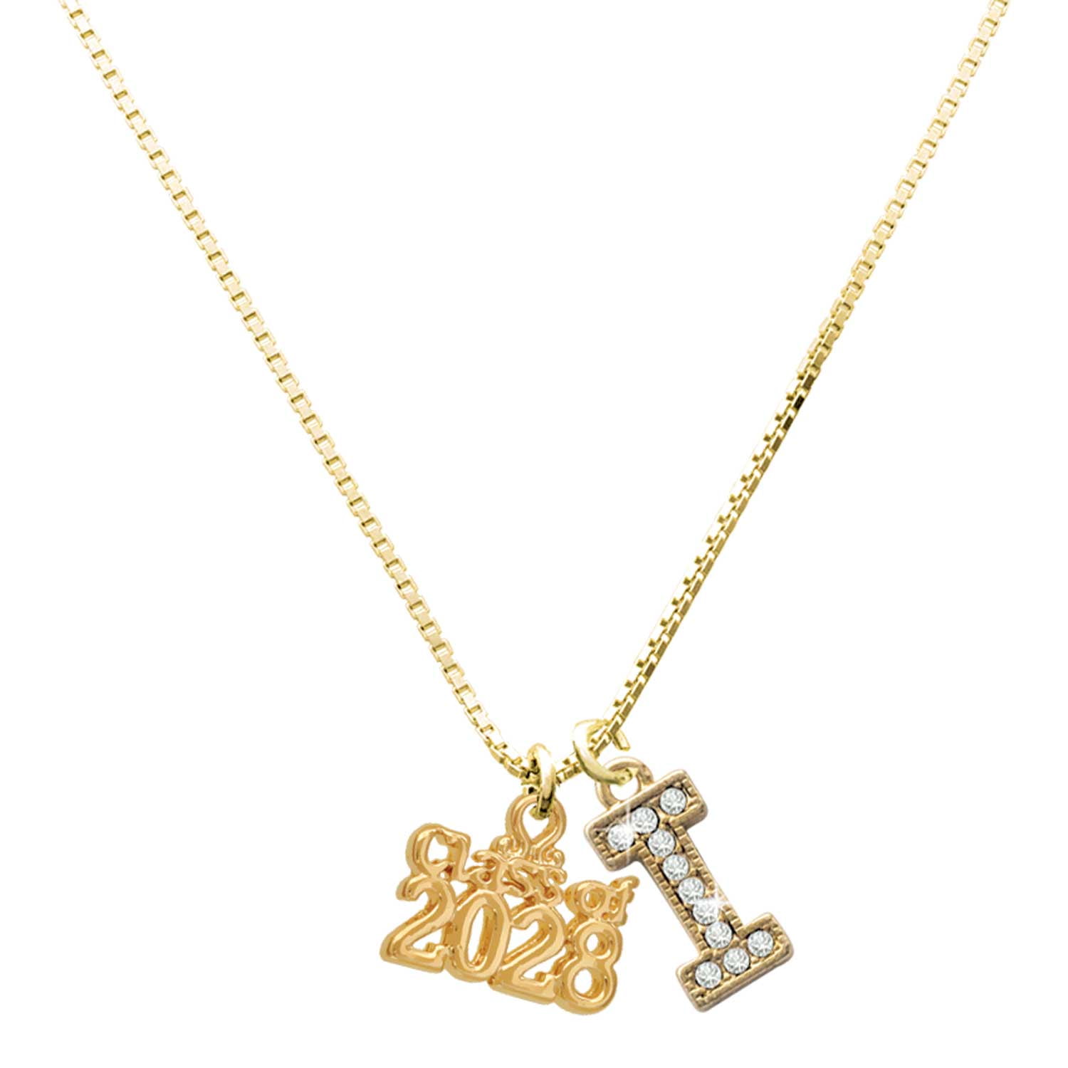 Delight Jewelry Gold-tone Class of 2028 - Large Goldtone Crystal ...