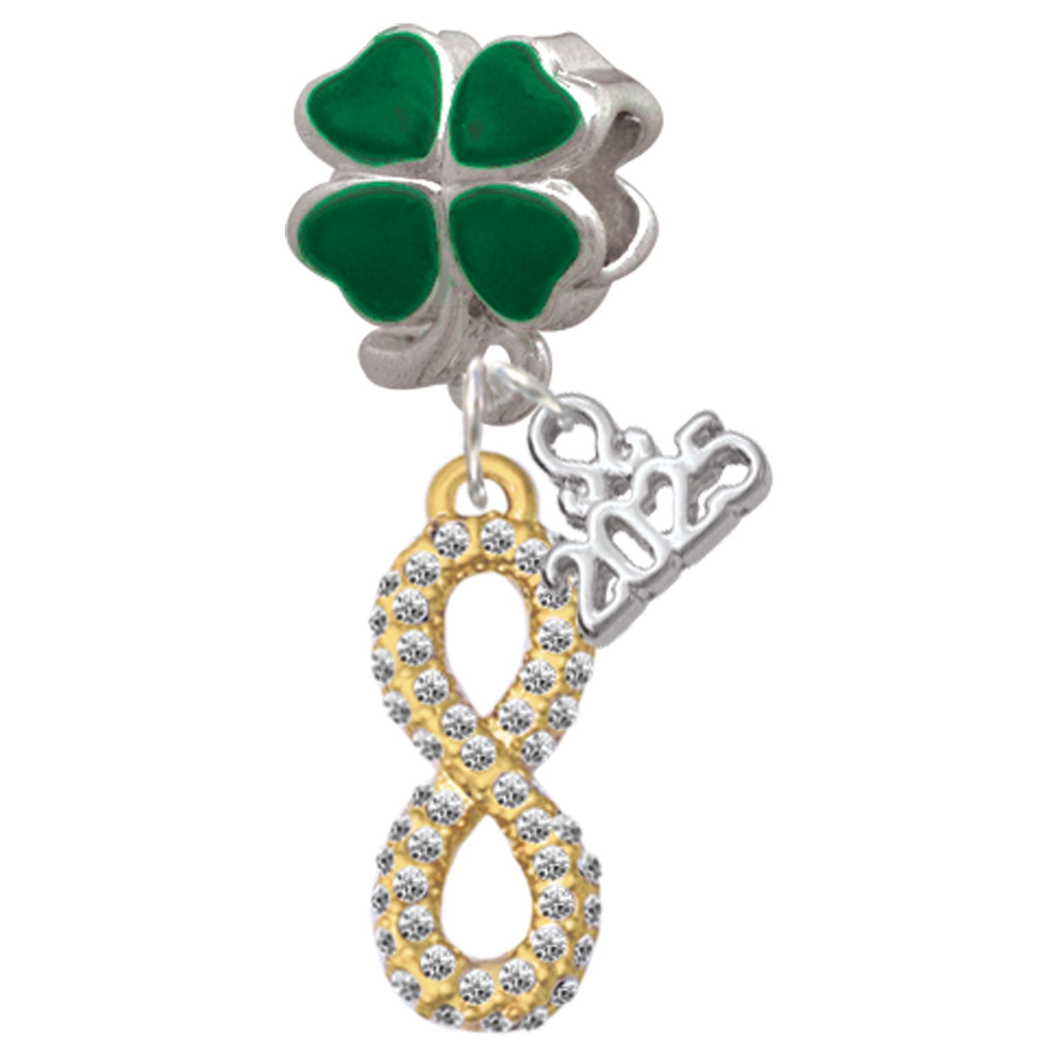 Delight Jewelry Gold-tone Crystal Infinity Sign - Good Luck Green Four ...