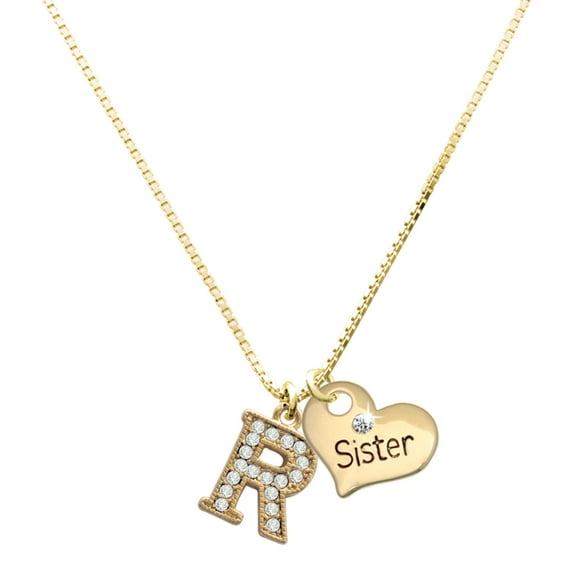 Delight Jewelry Gold-tone Crystal Initial - R - Large Goldtone Sister ...