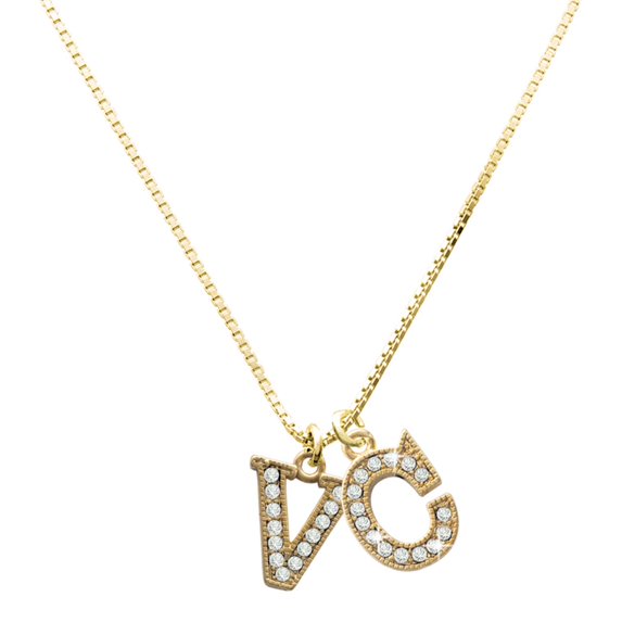 Delight Jewelry Gold-tone Crystal Initial - V - Large Goldtone Crystal ...