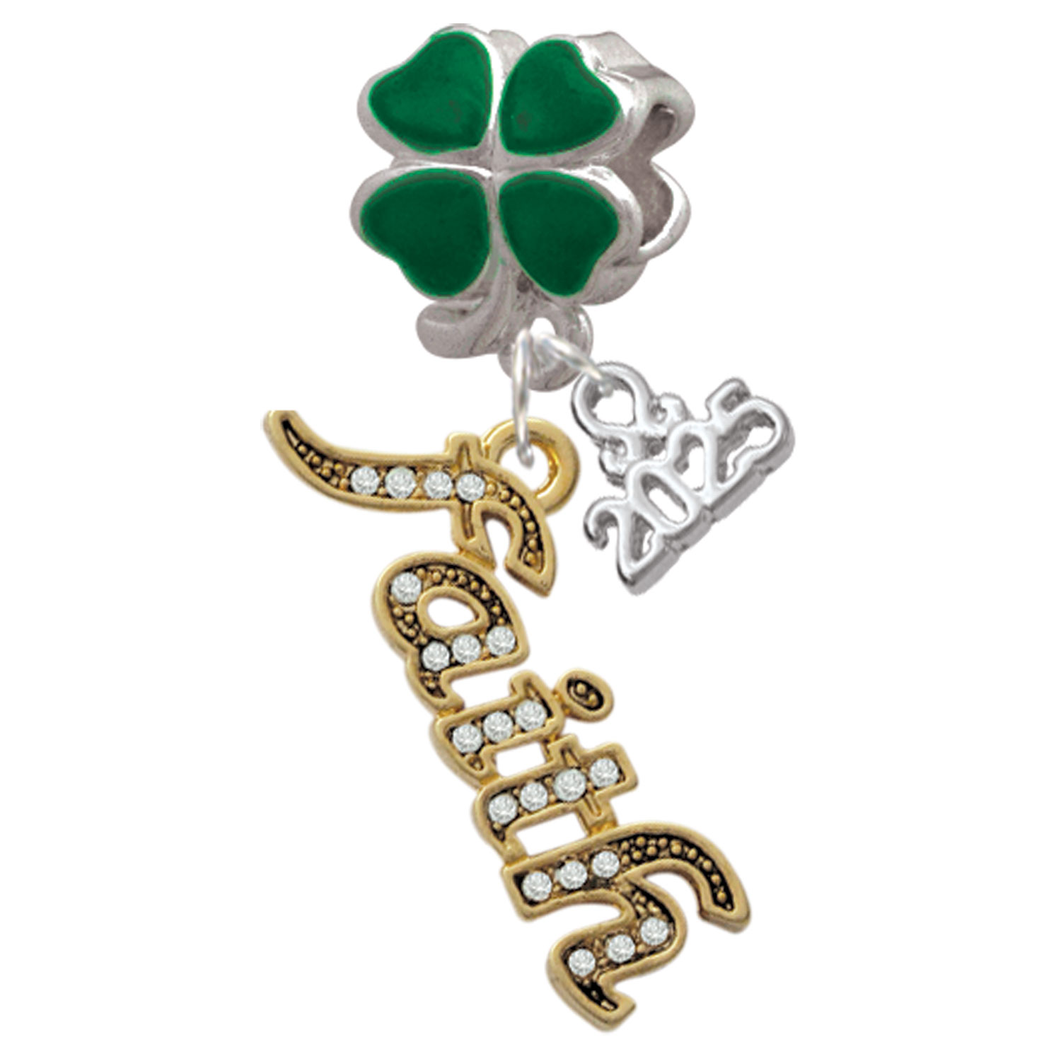 Delight Jewelry Gold-tone Crystal Script ''Faith'' - Good Luck Green ...
